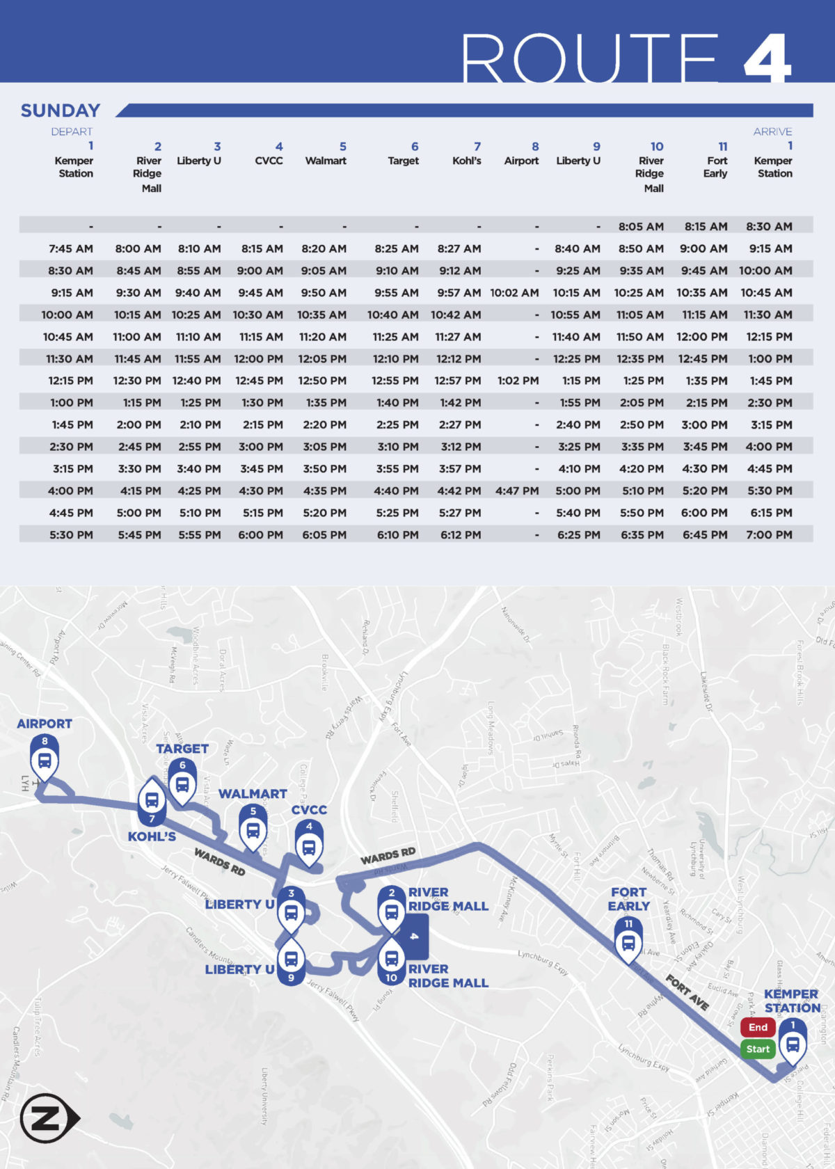 Route 4 – Sunday – GLTC